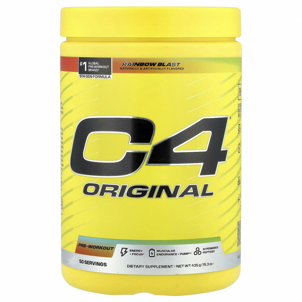 C4 / Cellucor, C4® Original, предтренировочный комплекс, со вкусом радуги, 435 г (15,3 унции)
