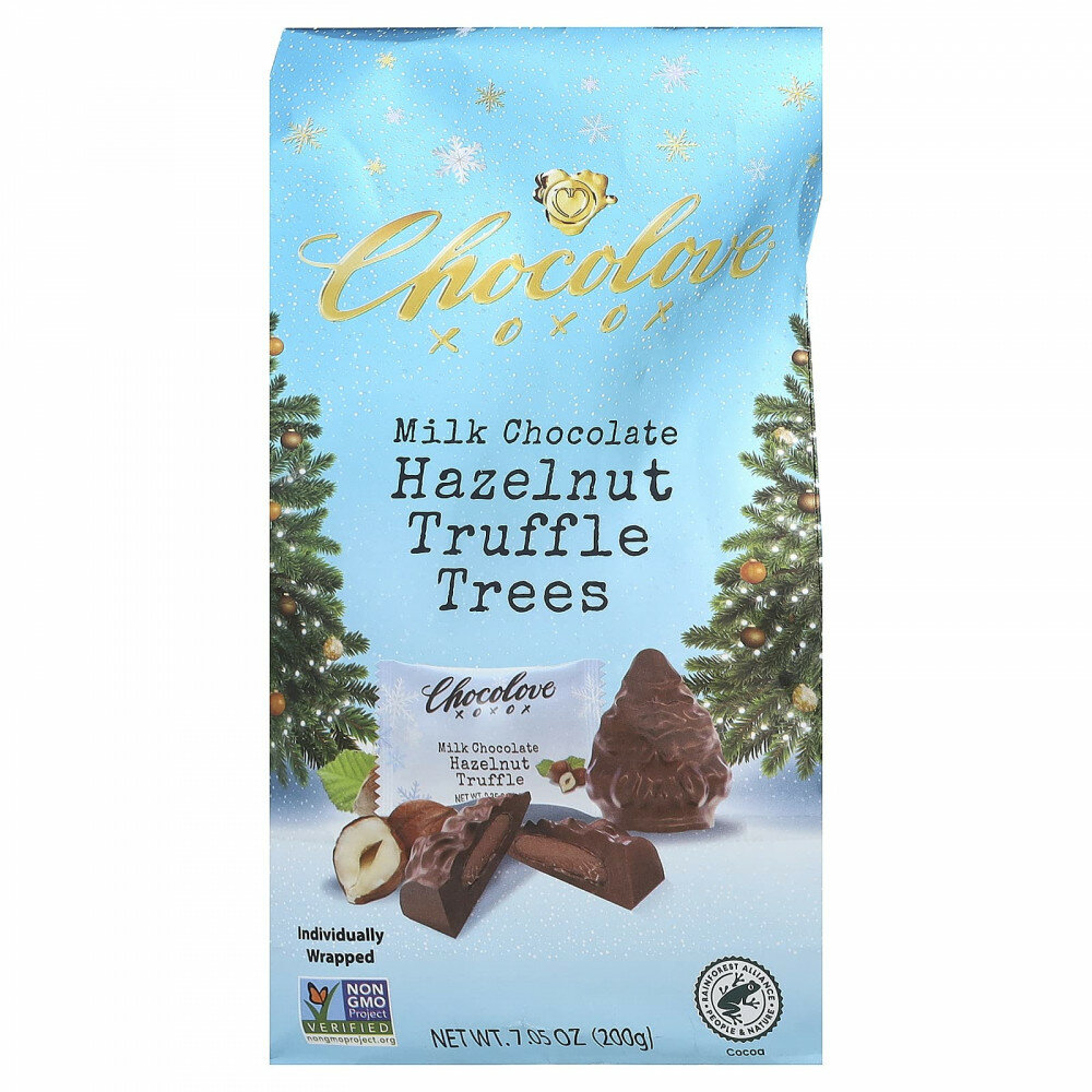 Chocolove, молочный шоколад с фундуком и трюфелем, 200 г (7,05 унции)