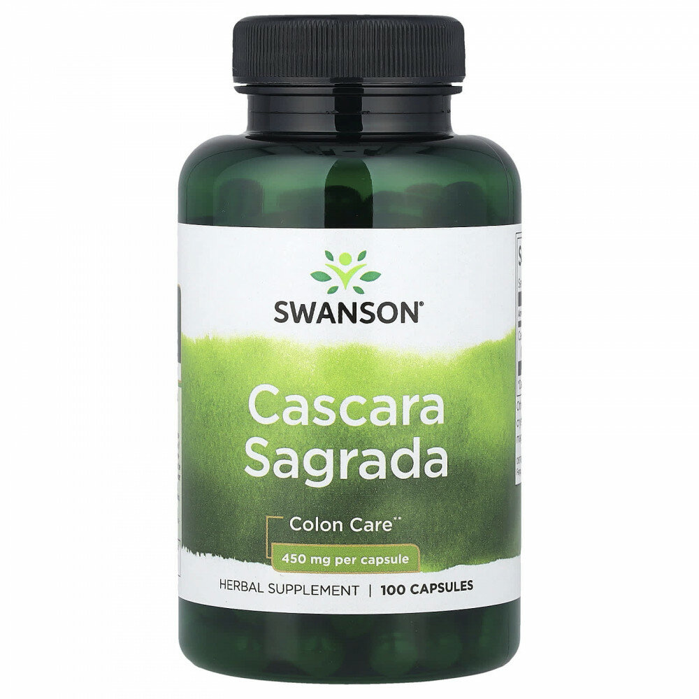 Swanson Vitamins, Cascara Sagrada, 450 мг, 100 капсул