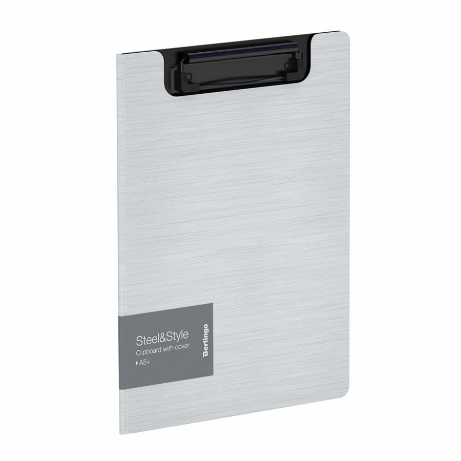 Планшет BERLINGO А5+, "Steel&Style" пластик, белый PPf_94004
