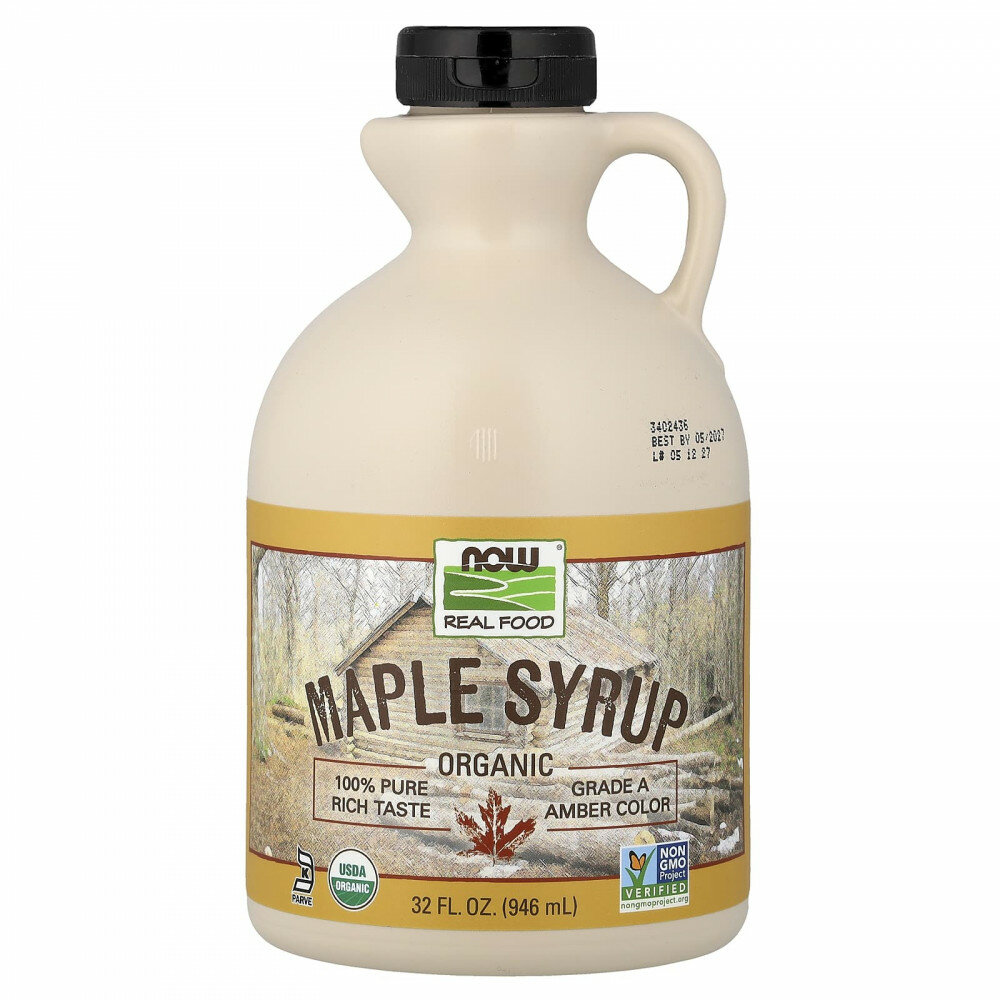 NOW Foods, Real Food, органический кленовый сироп, класс A, янтарного цвета, 946 мл (32 жидк. унции)