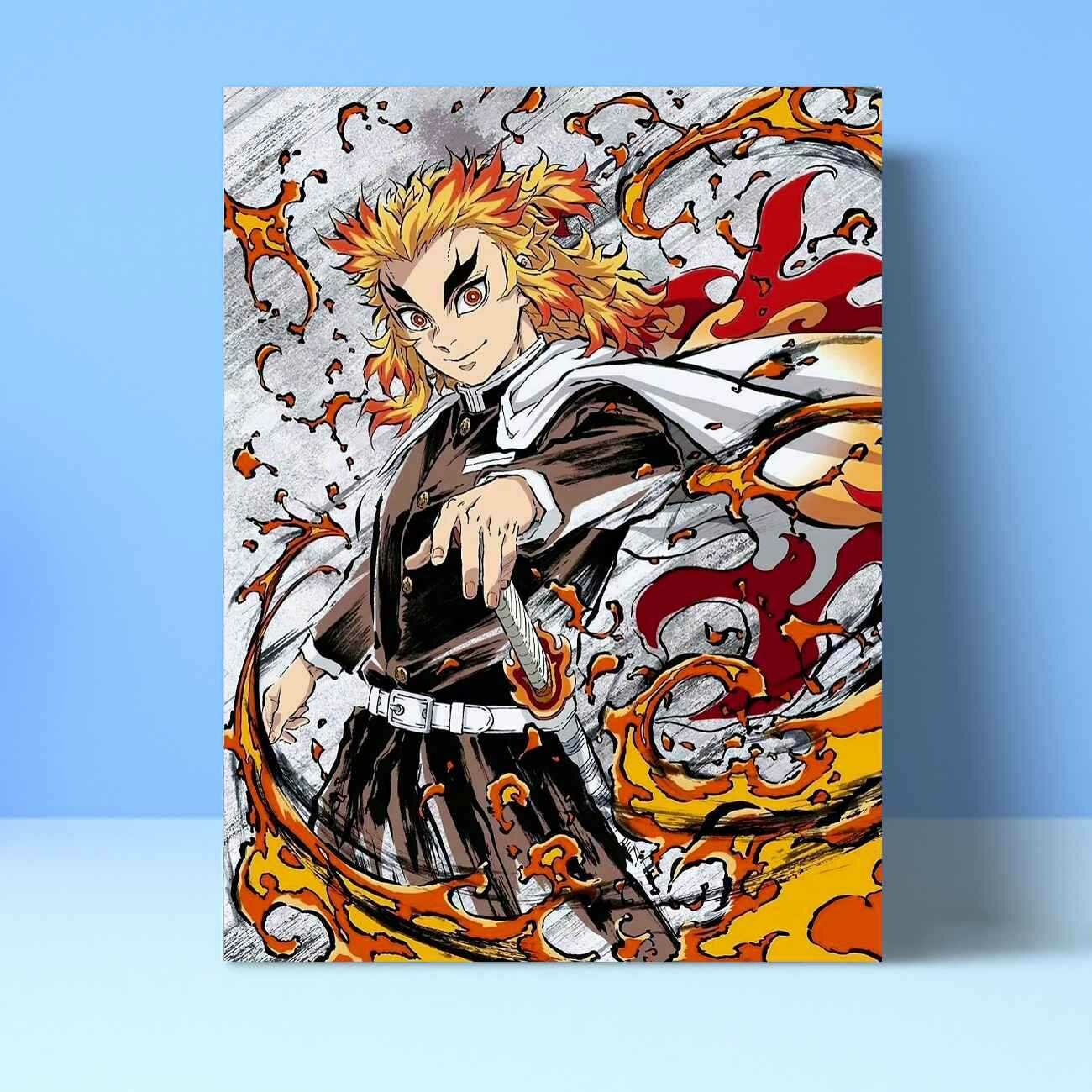 Цифровая масляная живопись «Истребитель демонов» для детей, ручная работа, акриловая живопись, декоративная картина в стиле аниме.