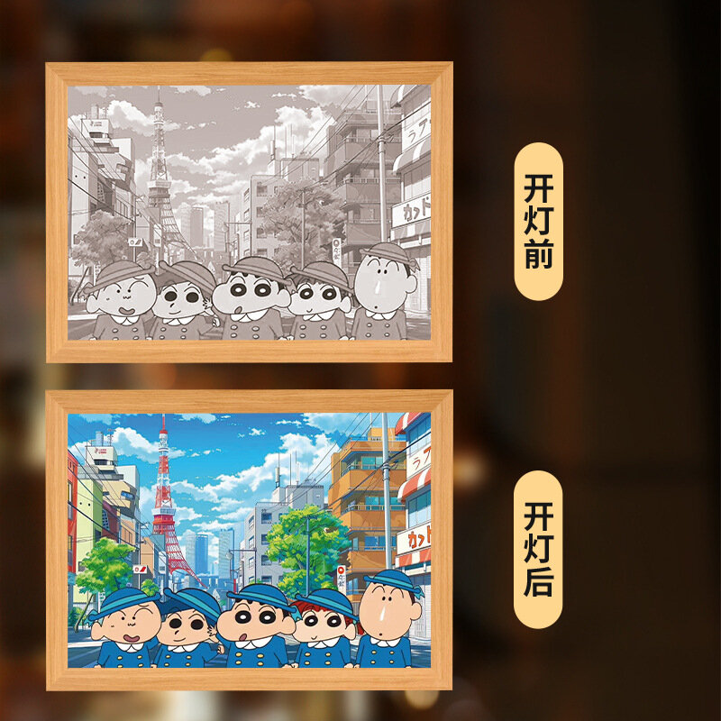 Тщательно отобранная терапевтическая ночная лампа с изображением Крейона Шин-чана, украшение для спальни, декоративная картина, креативная атмосферная лампа, подарок на день рождения.