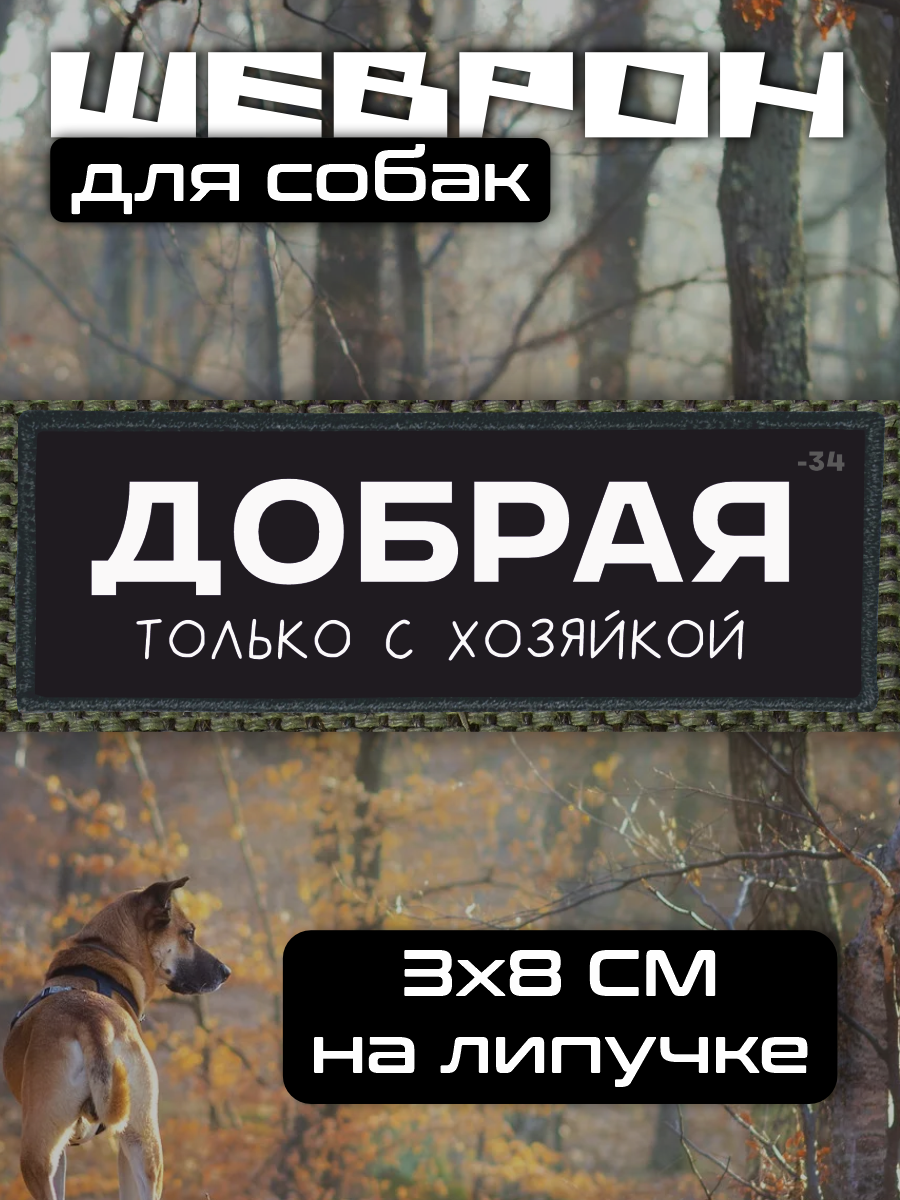 Шеврон на липучке для собак Добрая только с хозяйкой
