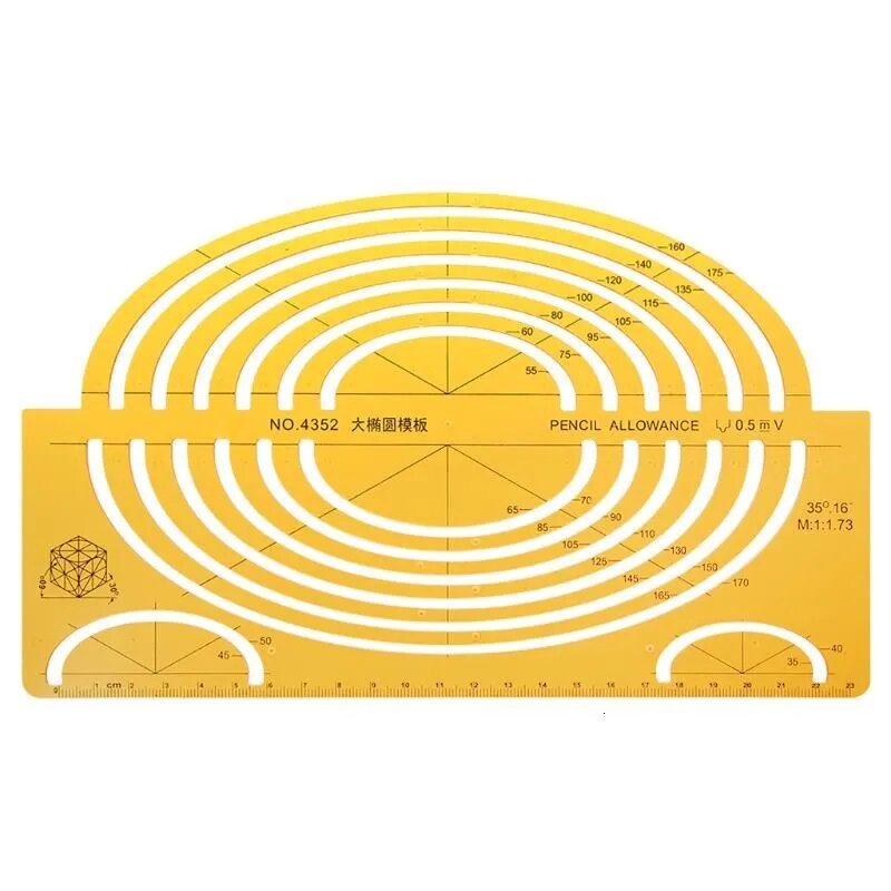Шаблон для черчения эллипсов K Resin, Светло-серый