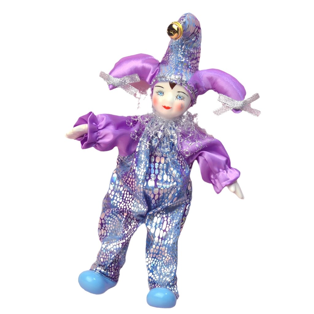 Керамическая Кукла-Клоун В Западном Стиле С Гибким Проволочным Каркасом И Украшенным Блестками Нарядом Ручной Работы Для Декоративной Демонстрации На Полке