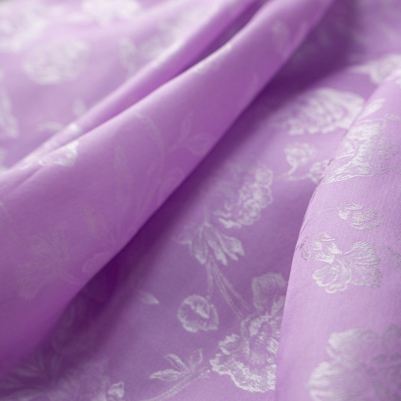 Ткань Органза жаккард сиреневая - 80 см. Ткань для шитья