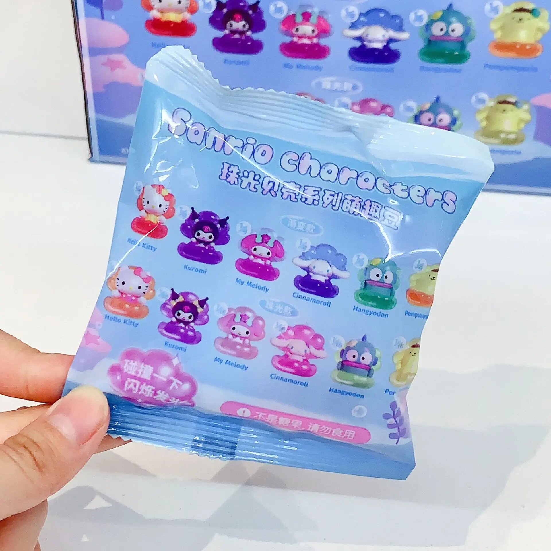 MINISO Набор Sanrio Pearl Shell Series Cute Bean Blind Box, настольная декорация с изображением острова Куроми (Kuromi's Hanging Island), кукла Hello Kitty, подарок на день рождения для ребенка,