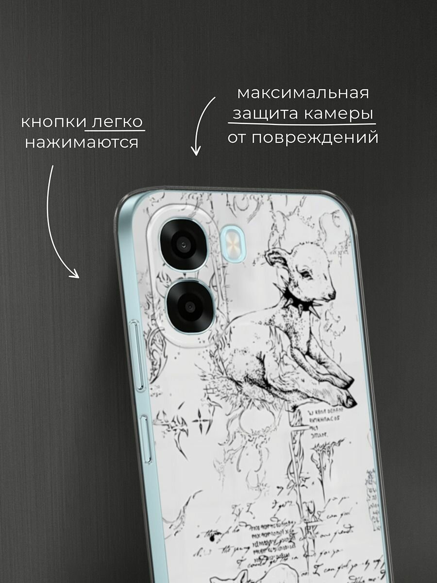 Силиконовый чехол на Oppo A6x / Оппо A6x с принтом Готический ягненок — фото 1