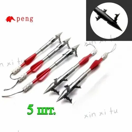Новый 5/10 шт. рыболовный дротик из нержавеющей стали для подходящей рогатки для ловли рыбы с 3 зазубринами, бесшовный передний крючок, инструменты для приключений на открытом воздухе