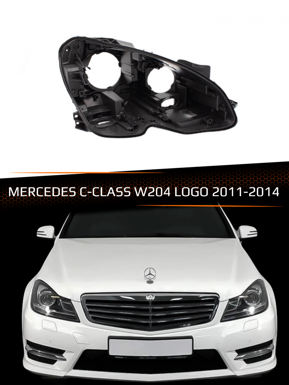 Корпус фары MERCEDES C-class W204 XENON (2011-2014) рестайлинг (правый)