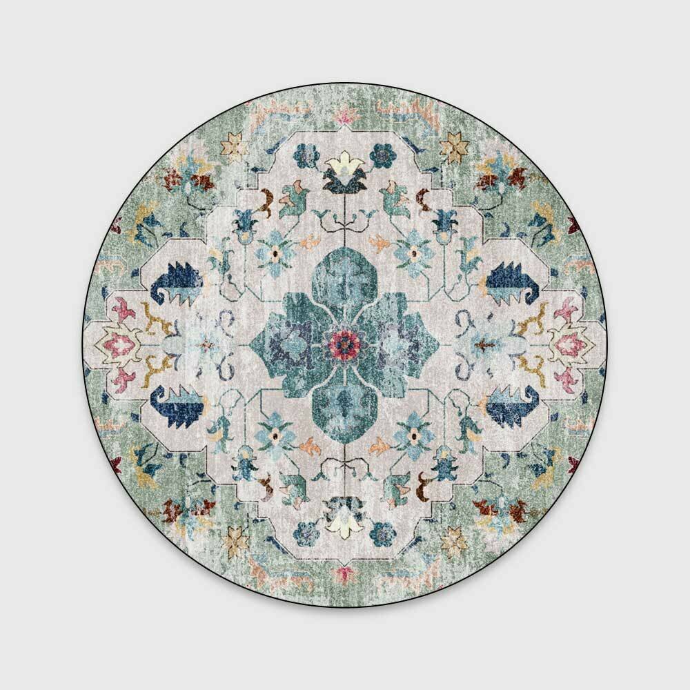 Ретро цветочный персидский ковер в этническом стиле 120*120СМ