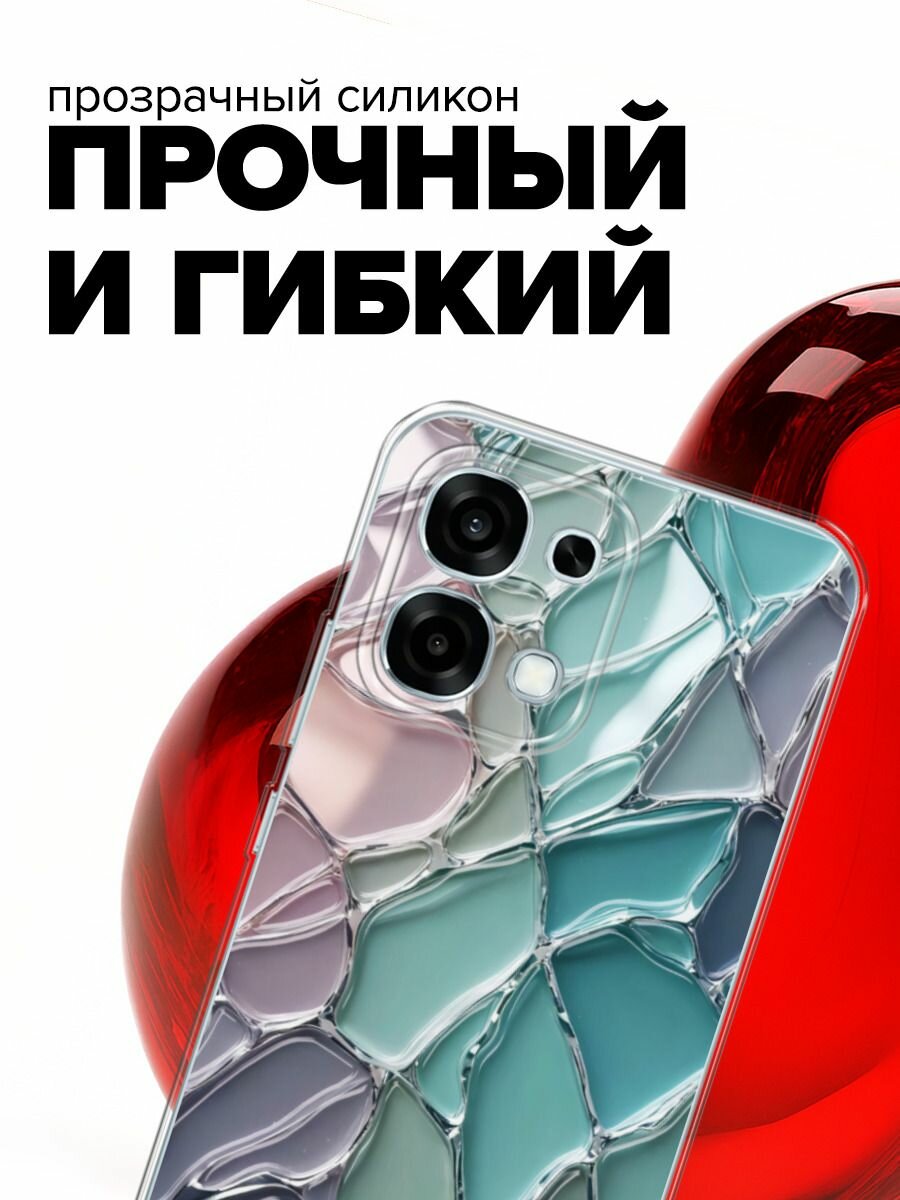 Силиконовый чехол на Oppo A6 Pro / Оппо A6 Про с принтом Красивое стекло 2 — фото 1