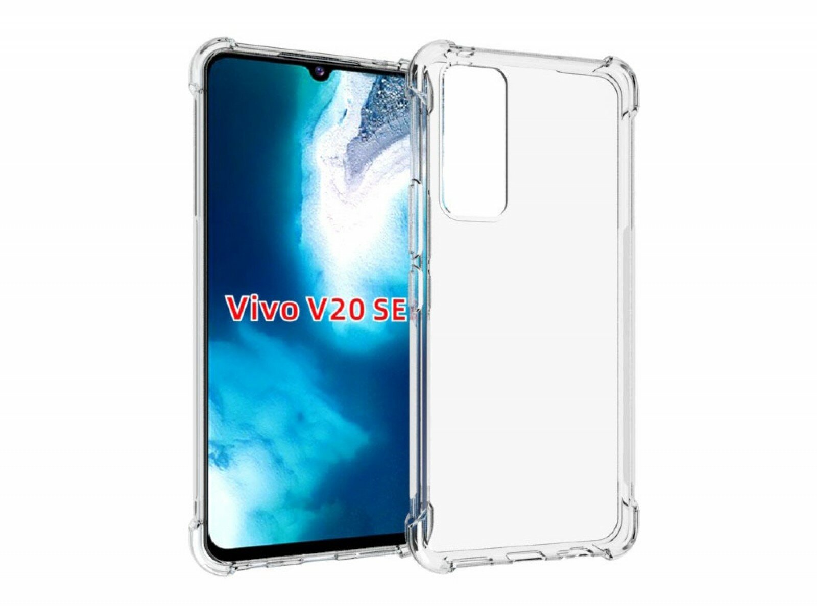Чехол-накладка-бампер MyPads Tocco для Vivo V20 SE с усиленной защитой углов противоударный прозрачный