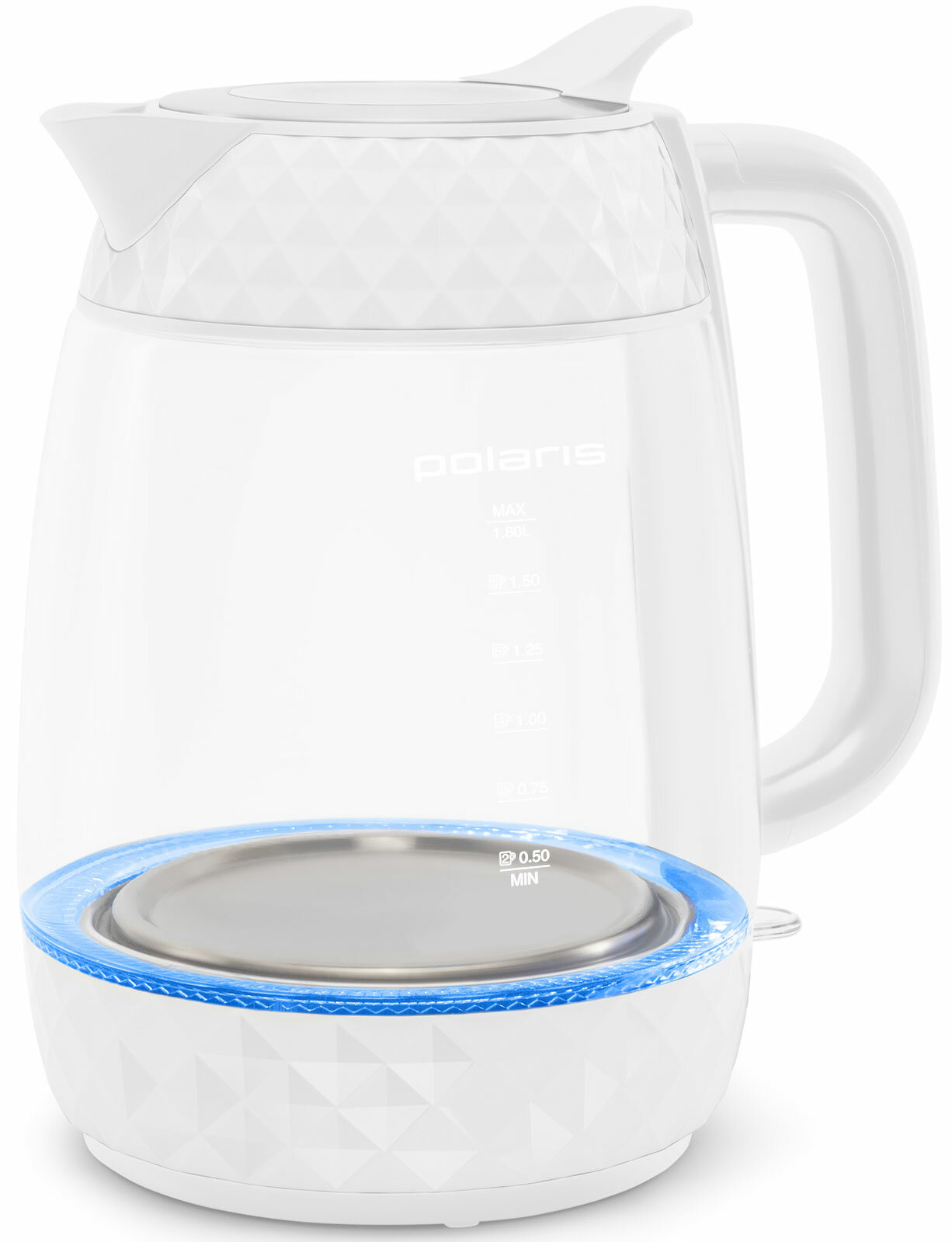 Чайник электрический Polaris PWK 1809CGL Water Way Pro, белый