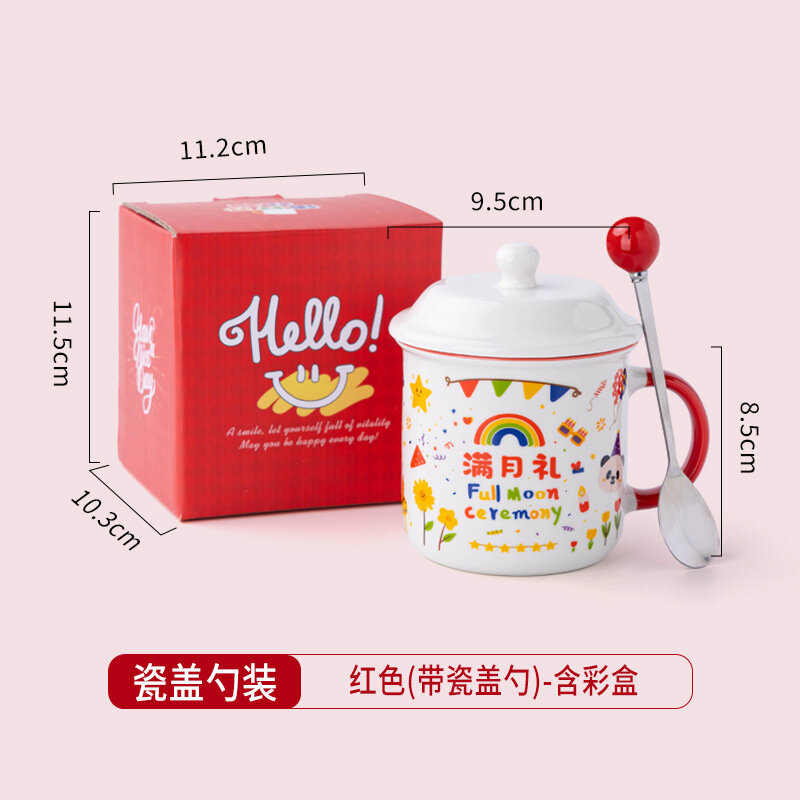 Детская керамическая кружка на день рождения, сувенирная кружка, кружка с мультяшным дизайном, имитация эмалированной кружки, подарок для детского сада, возможность персонализации.