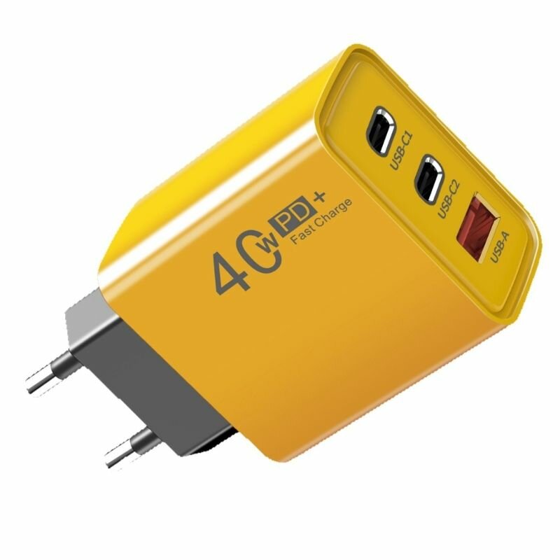 Зарядное устройство с многопортовым разъемом USB + TYPEC мощностью 40 Вт европейского стандарта