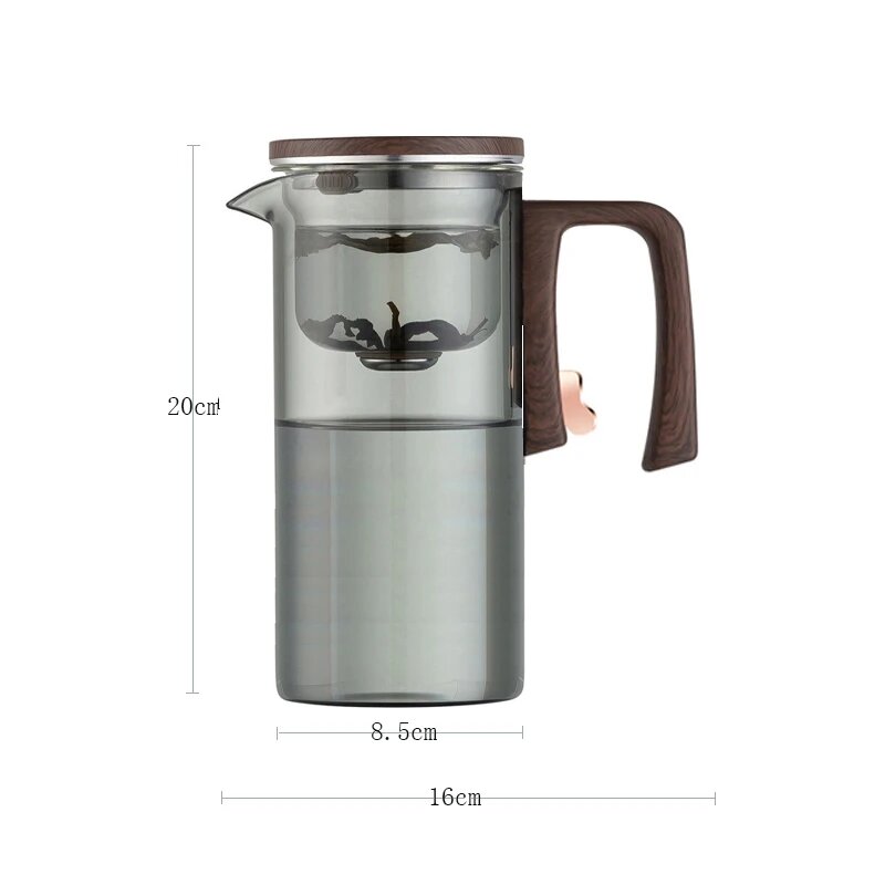 Стеклянный заварочный чайник 520-800 мл gray 900ML