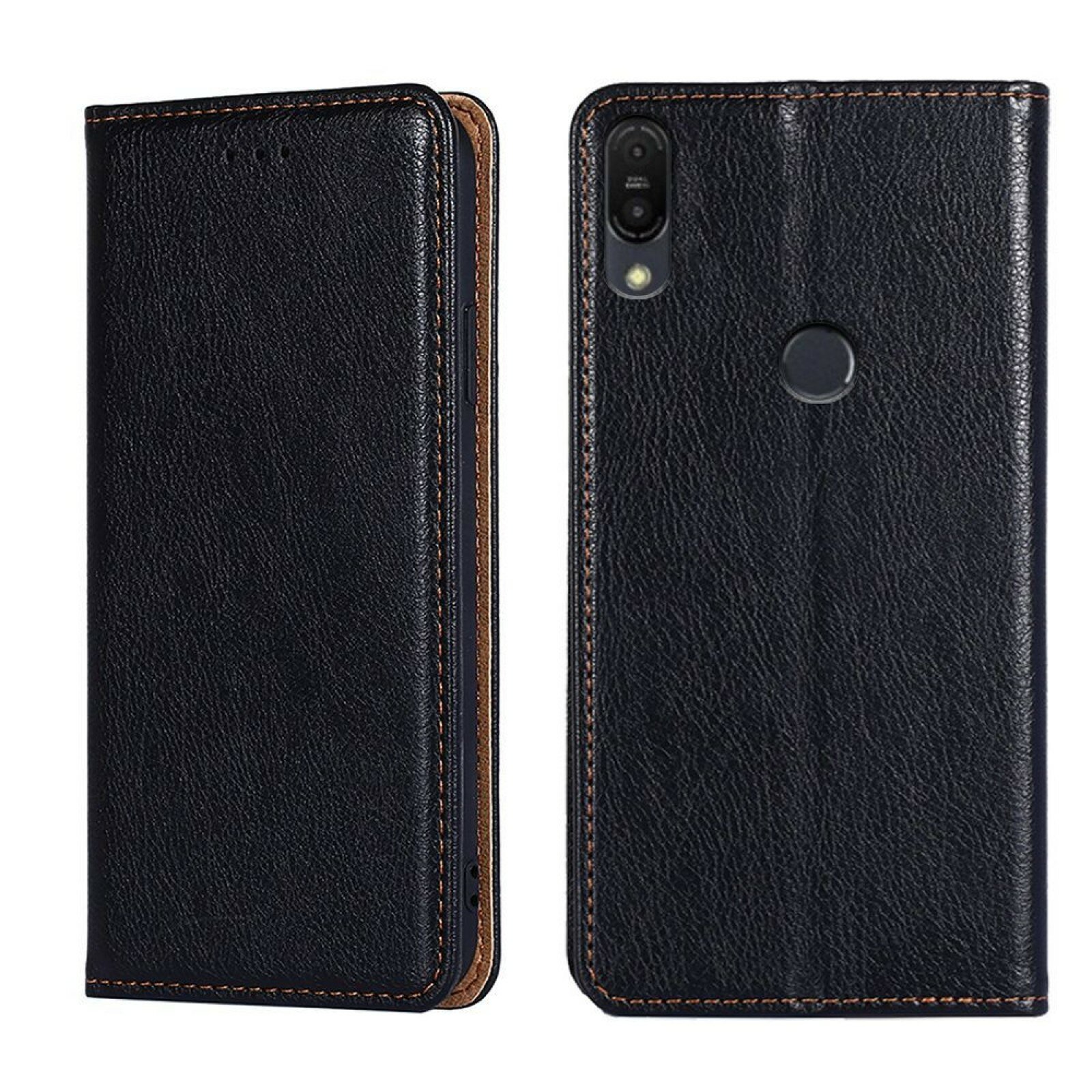 Чехол-книжка MyPads для Asus Zenfone Max Pro M1 ZB601KL / ZB602KL черный из искусственной кожи