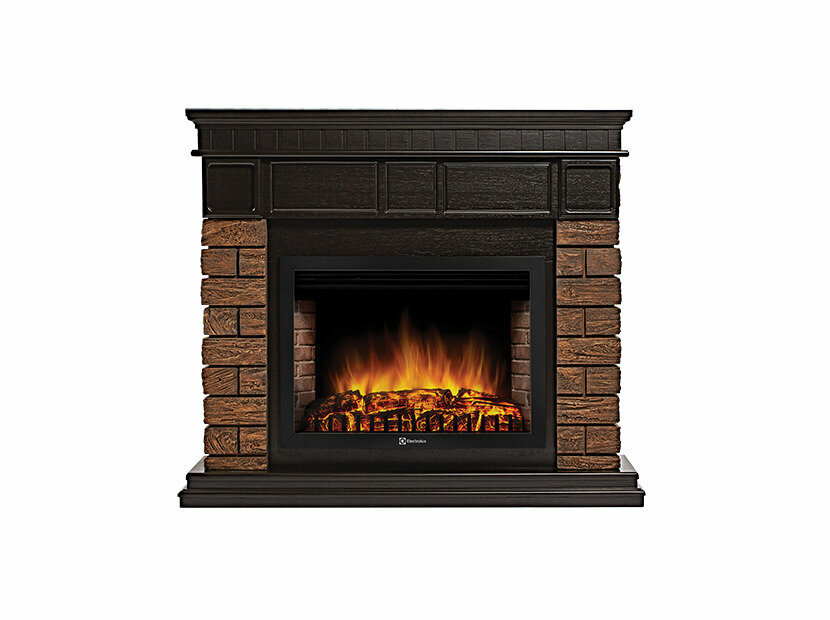Портал Firelight Bricks Wood 30 камень темный, шпон венге