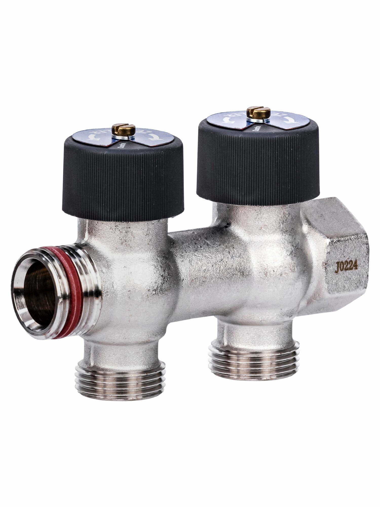 Коллектор 2 выхода 3/4" х 3/4" EK проходной распределительный Zeissler ZSc.408.0502NE