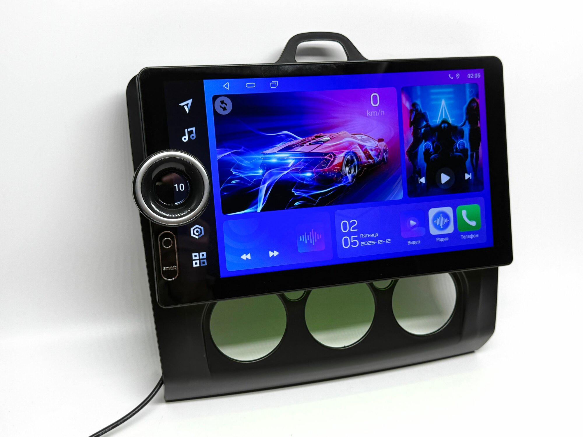 Магнитола 8-core 4/64 ГБ Ford Focus 2 Кондиционер Черная 2005-2011 RGB-подсветкой и крутилкой