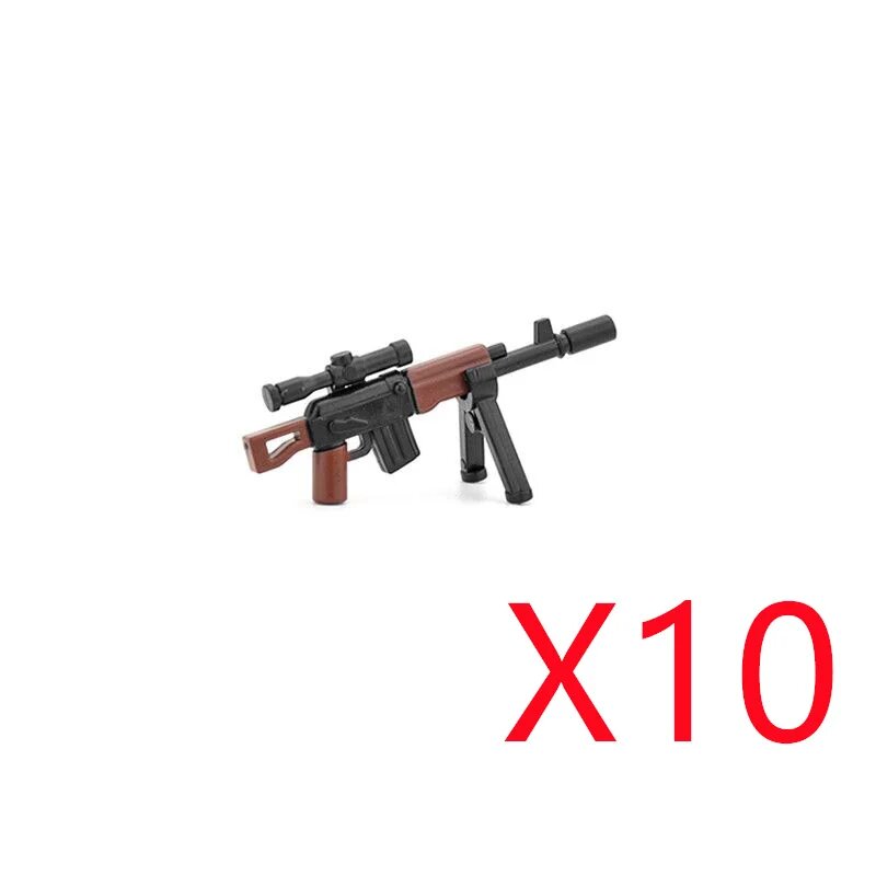 10 шт. Военный пластиковый автомат, красный, WG033-10PCS