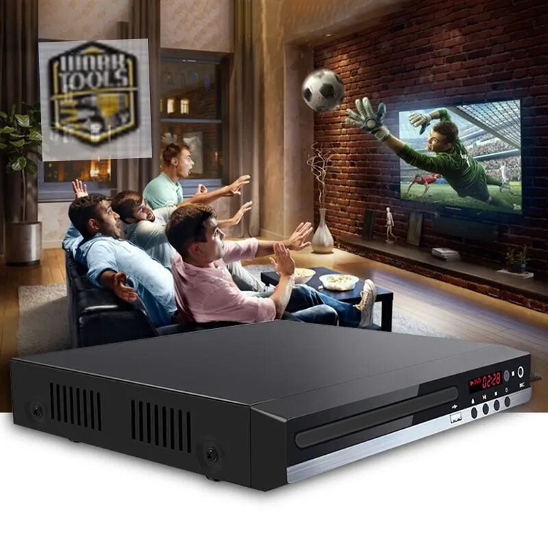 DVD-плеер с поддержкой USB и DVD, черный цвет - для домашнего кинотеатра — фото 1