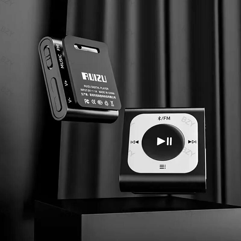 MP3-плеер с FM-тюнером, 32 ГБ, Bluetooth, черный, портативный для спорта — фото 1