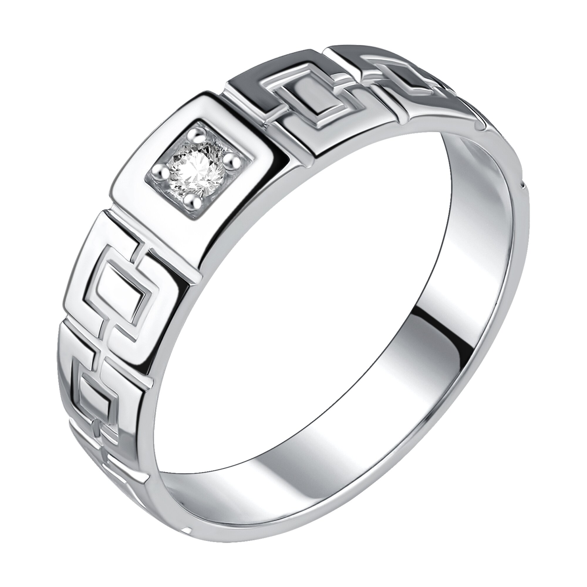 Кольцо, серебро, 925 проба, родирование, фианит