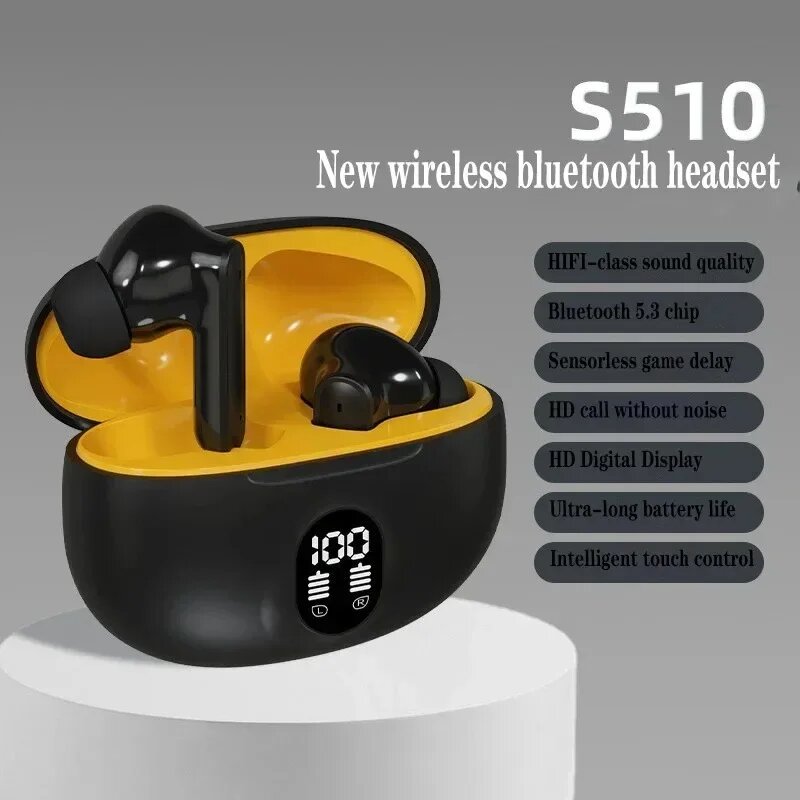 TWS Wireless Bluetooth Earphone Wireless Headphone LED Digital Display in Ear Stereo Headset with Mic for IPhone Xiaomi