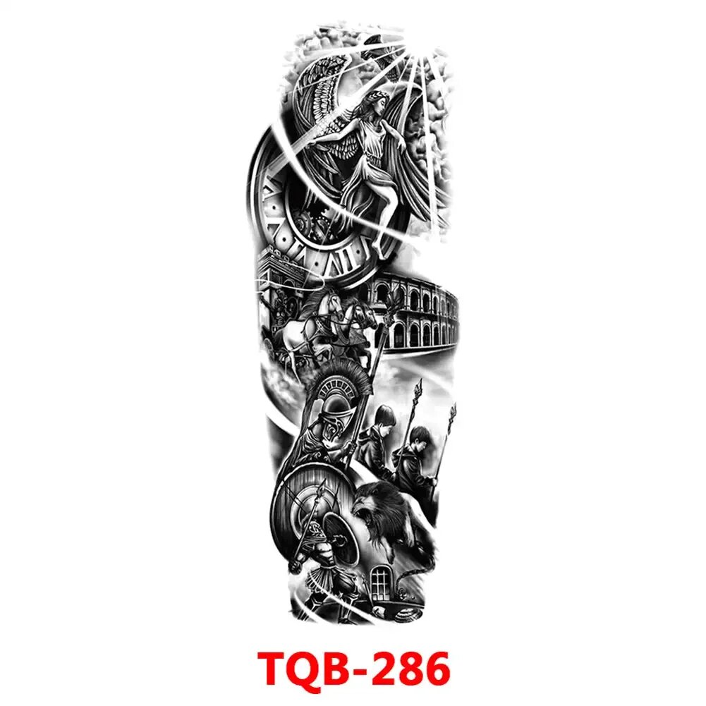 Временная татуировка на руку TQB-286, черная, римская