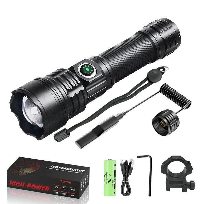 Paweinuo Тактический Фонарь 30000 Лм Алюминиевый FlashlightA