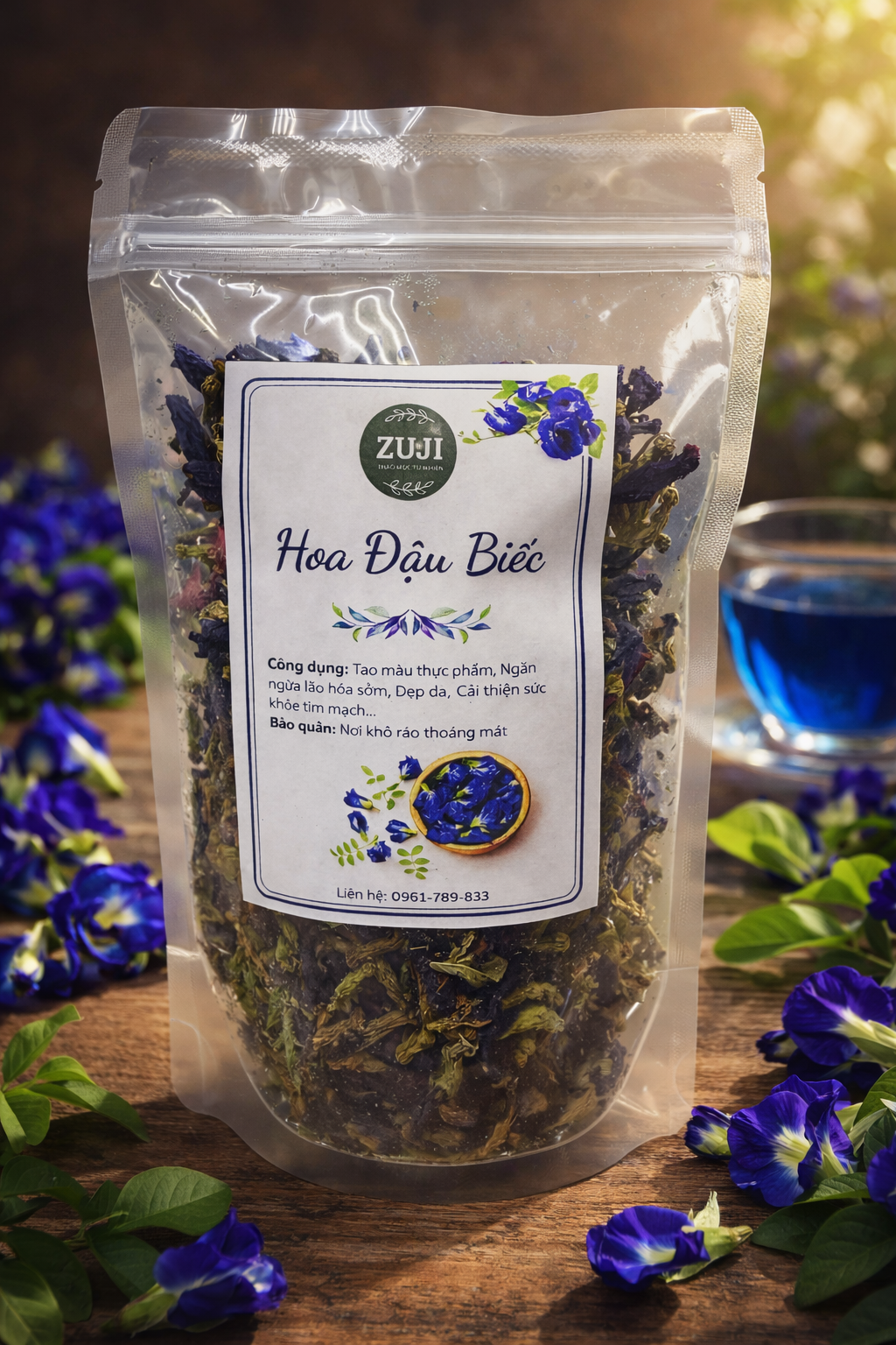 Чай Hoa Dau, для красоты и здоровья, синий чай Анчан и цветы тайского чая, 50г