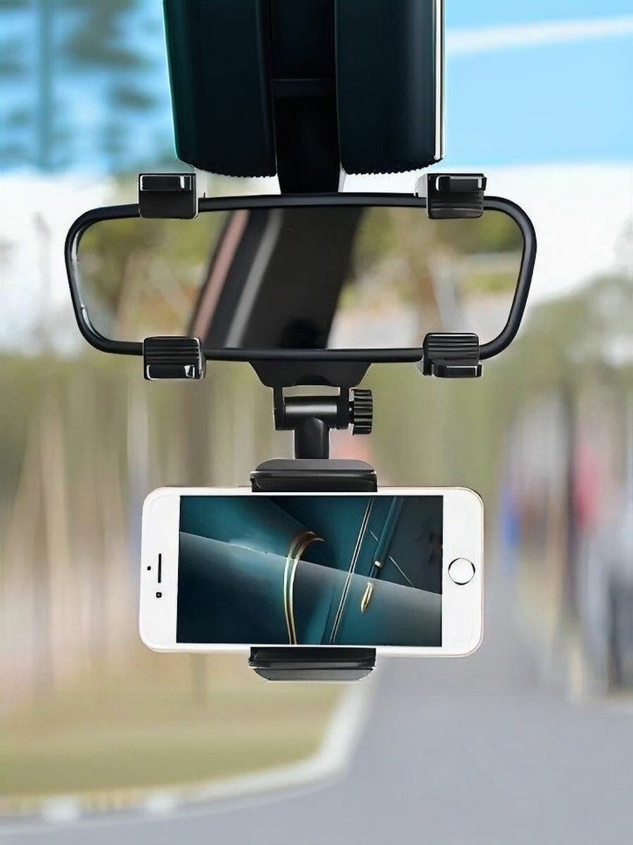 Универсальный держатель для телефона, для зеркал заднего вида, черный