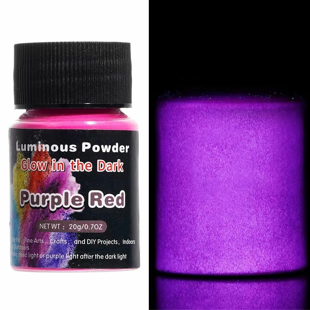 Люминофор порошок светящиеся в темноте светящийся 20 гр, цвет тёмно-розовый