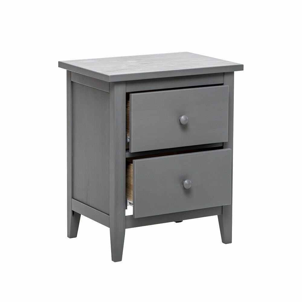 Комод для одежды, Тумба прикроватная Мира 02 ящика, Серый