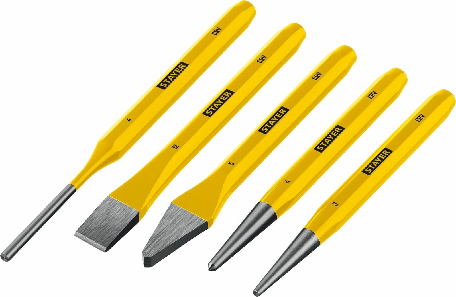Набор зубил и кернеров STAYER 5 шт, в пластиковом держателе, серия Professional
