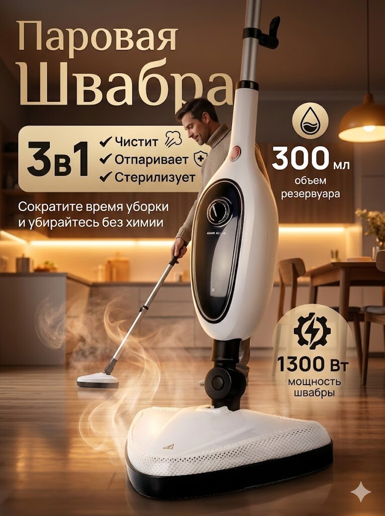 Паровая швабра для пола 10 в 1, пароочиститель, парошвабра, электрошвабра для дома