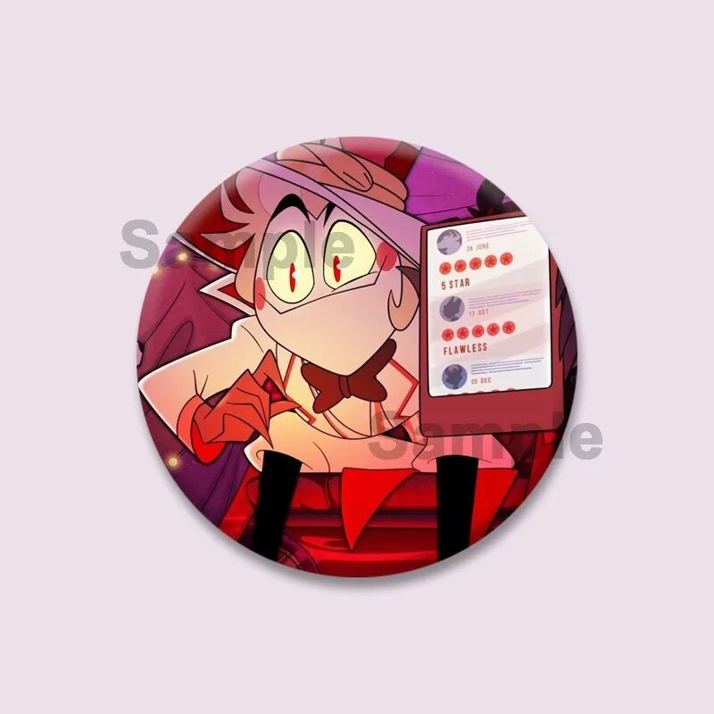 Значок Аластор Hazbin Hotel, 44 мм, красный, H06