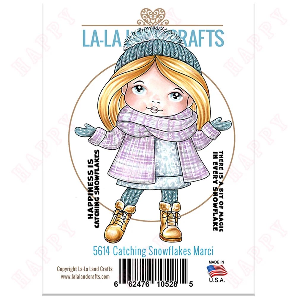 Штамп La-La Land Crafts "Catching Snowflakes Marci"