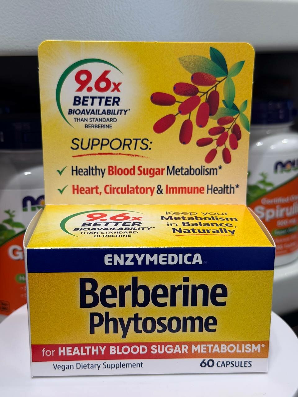 Enzymedica Berberine Phytosome, фитосомный берберин из барбариса для обмена веществ, 60 капсул