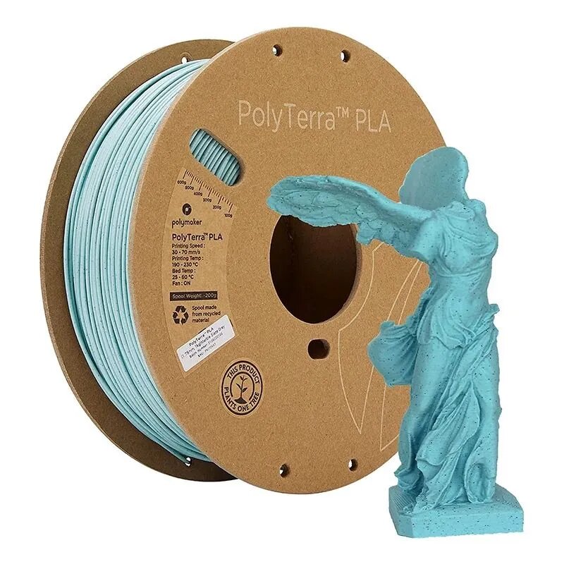 Расходные материалы для 3D - принтера PolyTerra PLA матовый мраморный рисунок высокая вязкость легко отслаиваемый (синий) 1KG