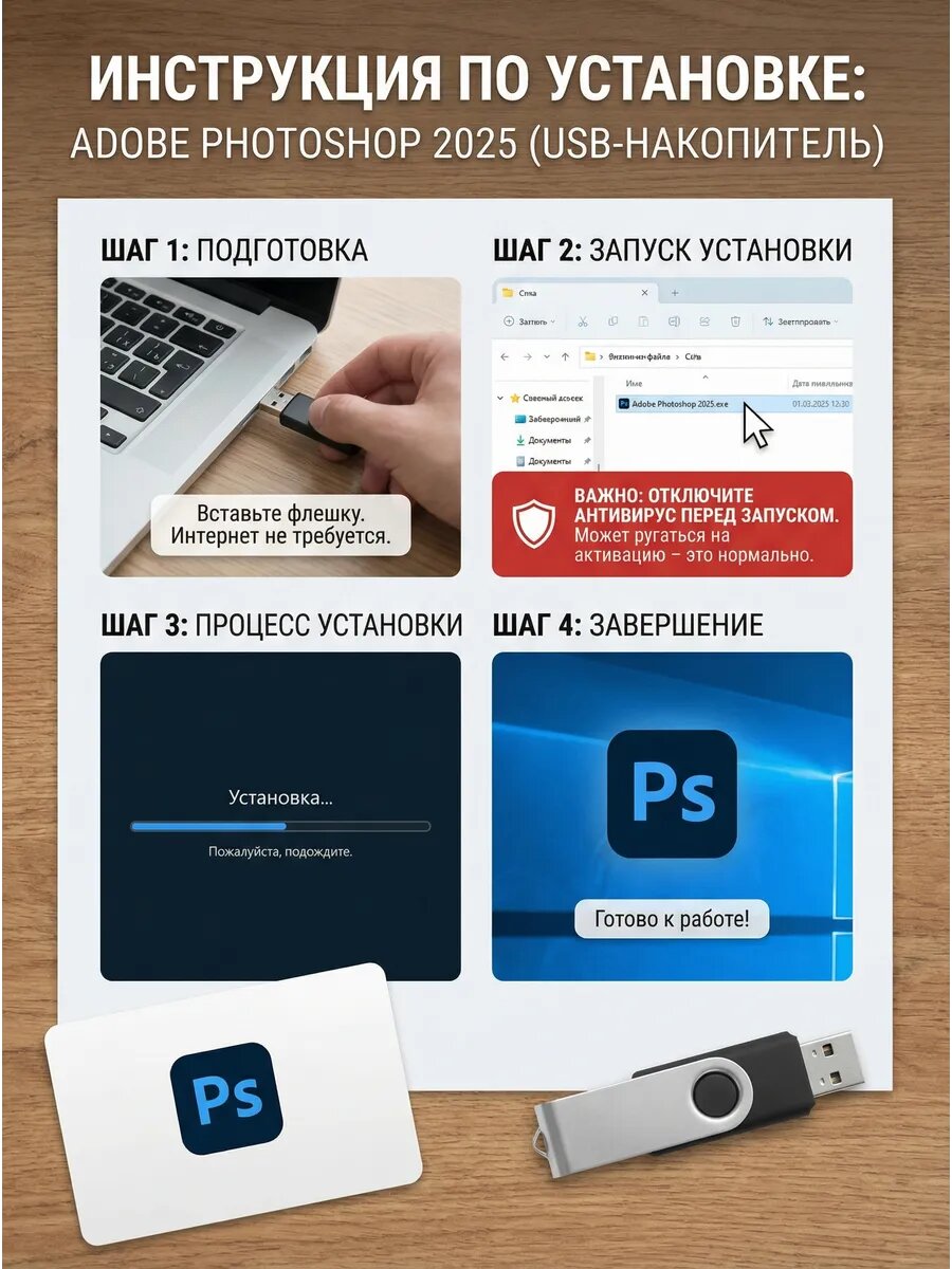 Сборник Adobe - 6 программ на одном USB — фото 1