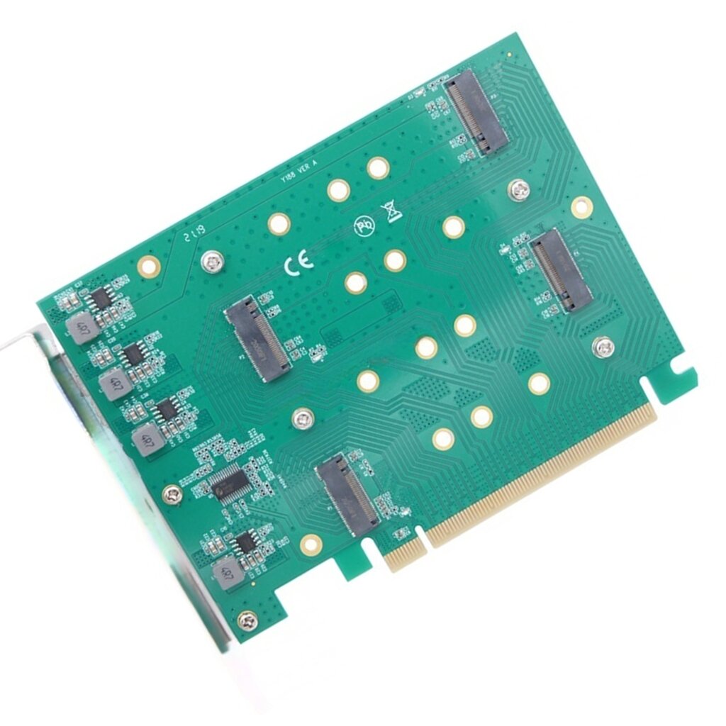 4-портовая Карта расширения NVME к PCIe со скоростью 32 ГБ /с, RAIDs 0/1/10, Поддержка многозадачности