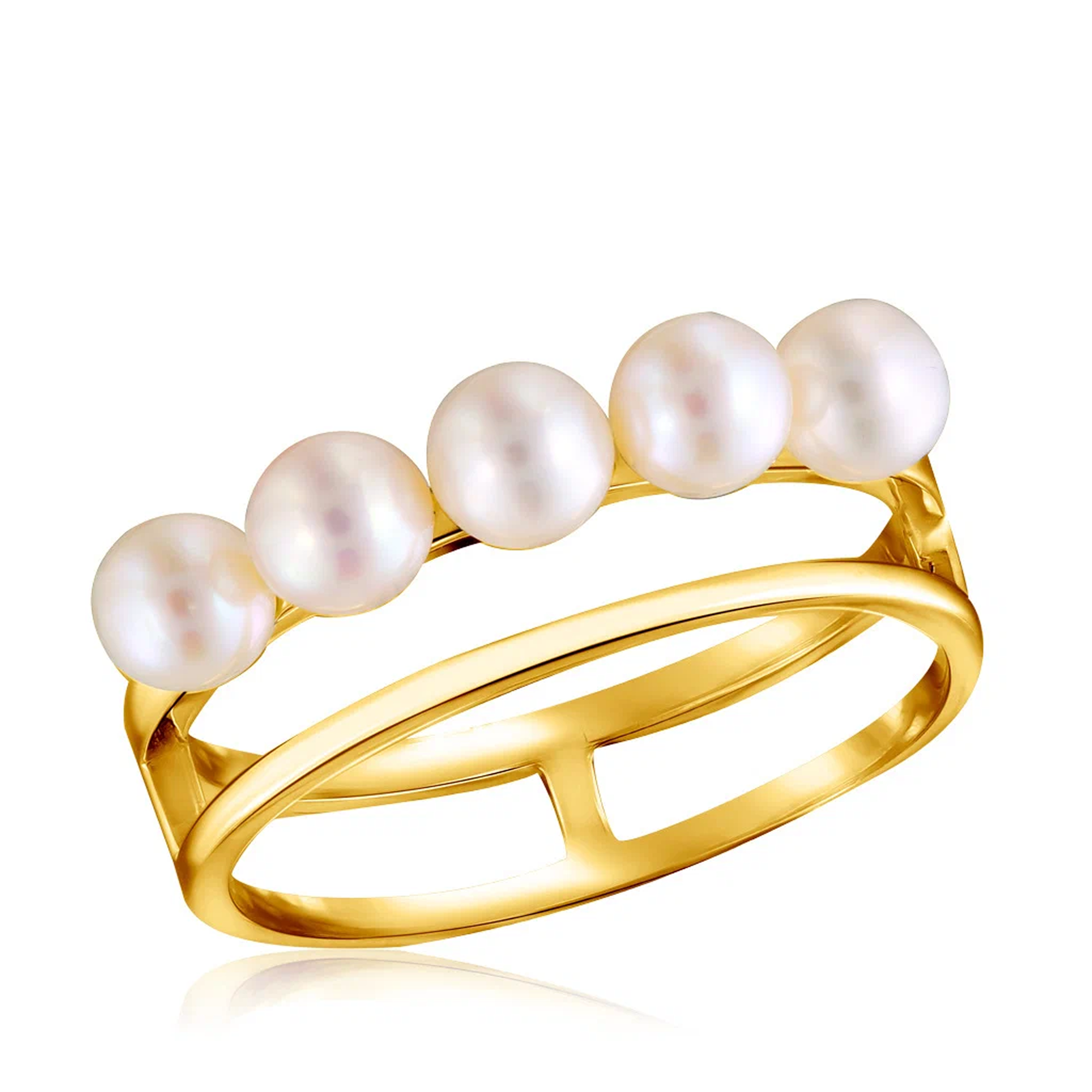 Перстень, желтое золото, 585 проба, жемчуг