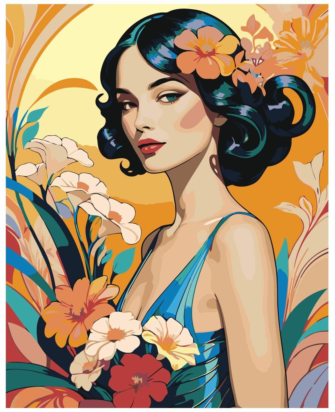 Картина по номерам, 40 x 50, LIO-095, девушка, портрет