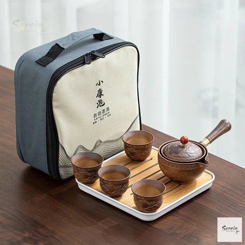 Керамический чайник заварочный с набором чашек, 202 мл, для чайной церемонии