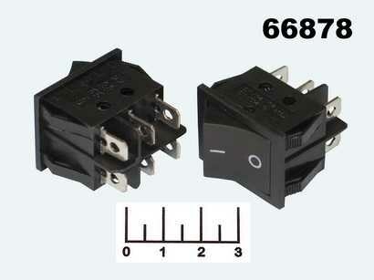 Выключатель 250/16 250V 16A RS-2C черный 6 контактов (RS-202-3C) KCD4-202-C3-B (перекидной)