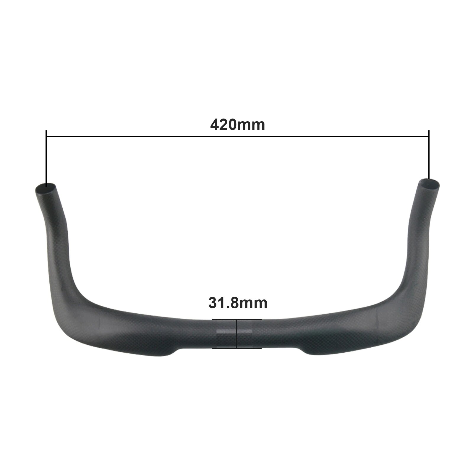 Карбоновый руль без логотипа 31.8 черный 3K 3K Matte 420mm